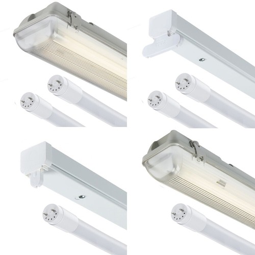 T8 LED Ready Batten Fittings Single, Twin & IP65 2ft 4ft 5ft 6ft 4000k ...
