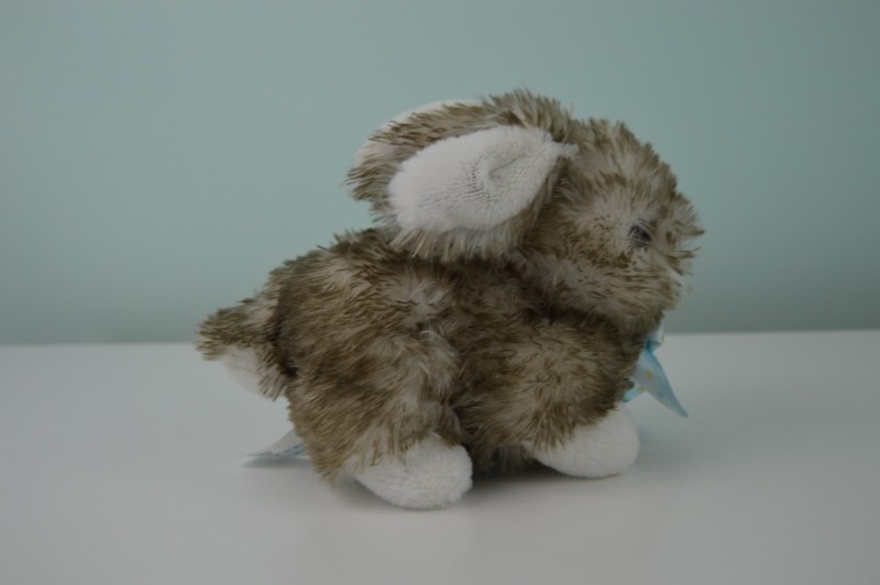 Hugfun Bunny Rabbit Plush Stuffed Animal Toy White Brown Blue Polka Dot ...