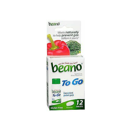 Beano To Go Food Enzyme Dietary Supplement Tablets Help Prevent Gas ...