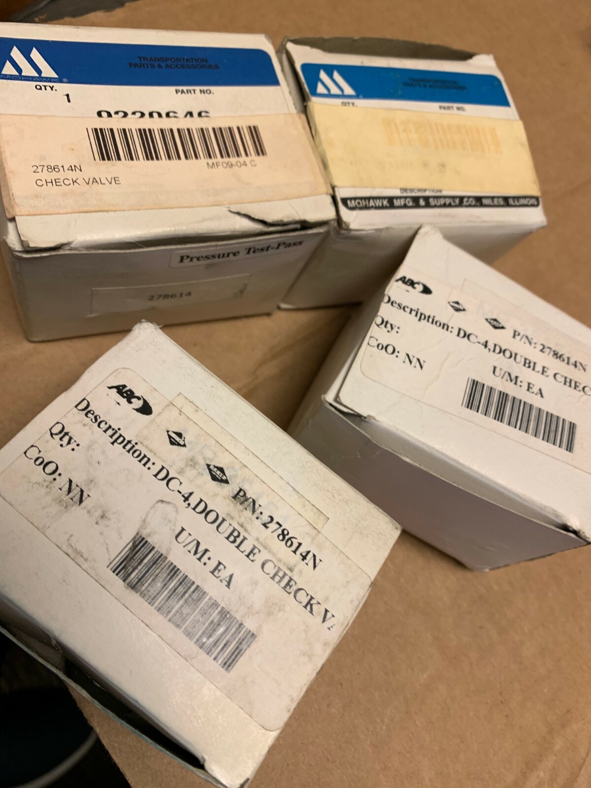 ONE OEM ABC Baker MOHAWK DC-4 DOUBLE CHECK VALVE 278614N International ...