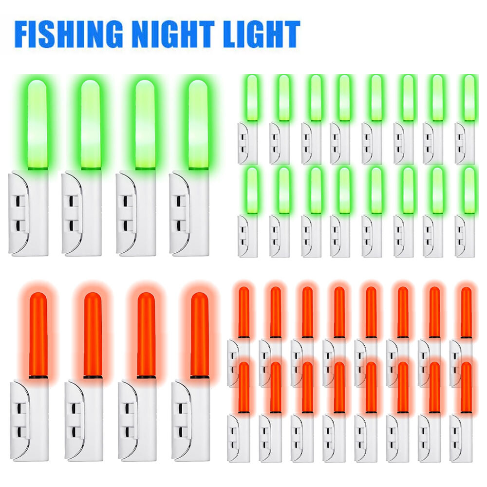 20Pcs LED Night Fishing Stick Light Rod Tip Clip Glowing Lightstick ...