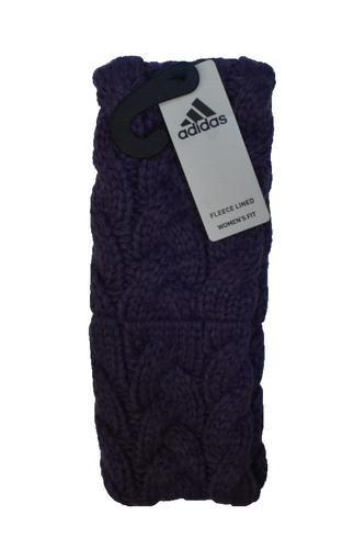 Adidas Fleece Lined Cable Knit Headbands Shadow Violet Purple Winter ...