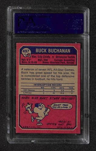 1973 TOPPS #497 BUCK BUCHANAN PSA 8 NM-MT 19448695 | eBay