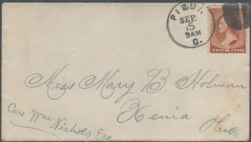 #210 2c Washington Cover 1880's Piqua, Miami County Ohio to Xenia | eBay