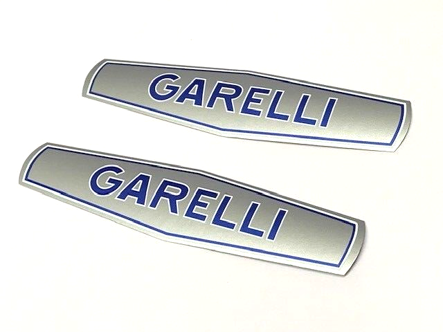Coppia Adesivi Stickers serbatoio Garelli Gulp colore grigio scritta ...
