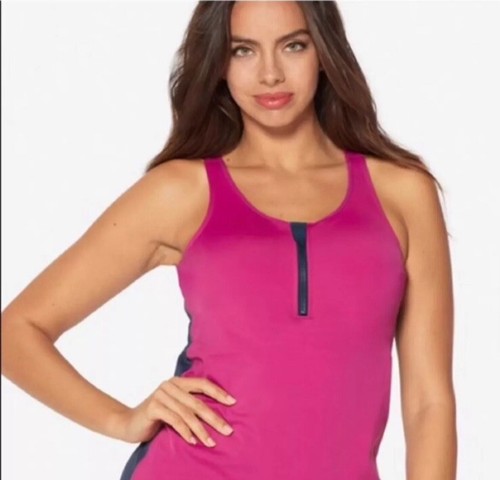 Ruby Ribbon Pink Zip Front Sport Tank Athletic Size 40 Style 1786 ...