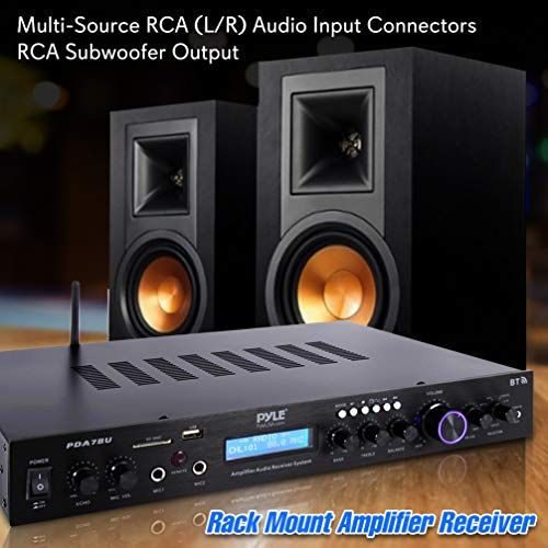 Pyle - 5 Channel Rack Mount Bluetooth Receiver, Home Theater Amp, Black ...