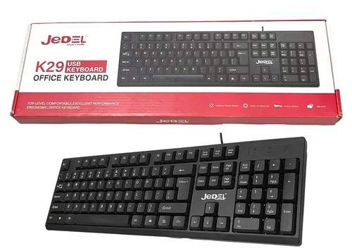 Full-Size USB Wired Keyboard – QWERTY UK Layout, Slim Design for PC ...