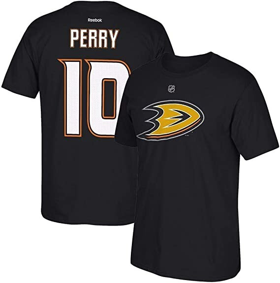 Reebok Men s Corey Perry #10 Anaheim Ducks Player Jersey T-Shirt, Black ...