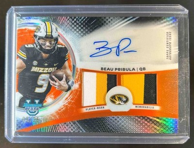 2025 Bowman Best U Beau Pribula Prospect Dual Patch Auto Orange ...