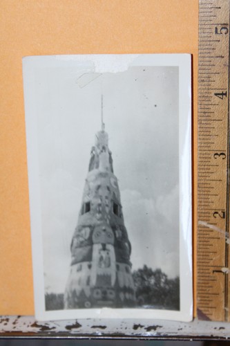 Vintage B&W Photo Ed Galloway Totem Pole Park Building Oklahoma 1951 | eBay