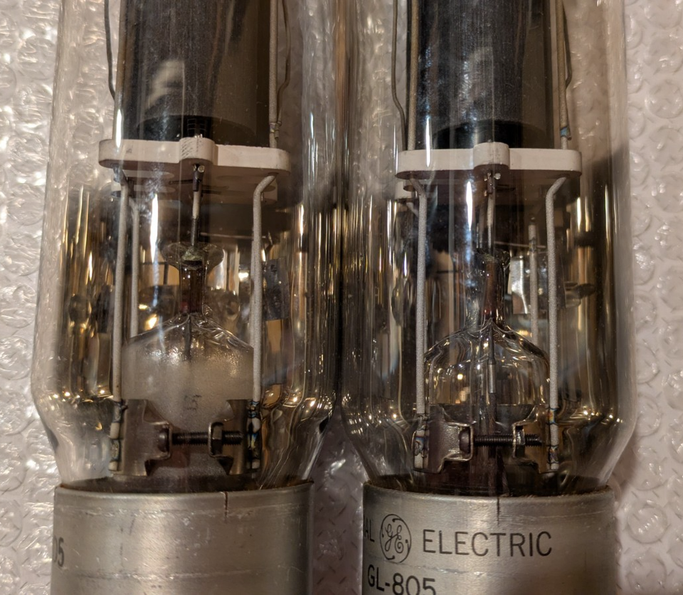 VT-143 / 805 GE JAN-CG-805 Matched Pair MILSPEC Industrial Tubes Black ...