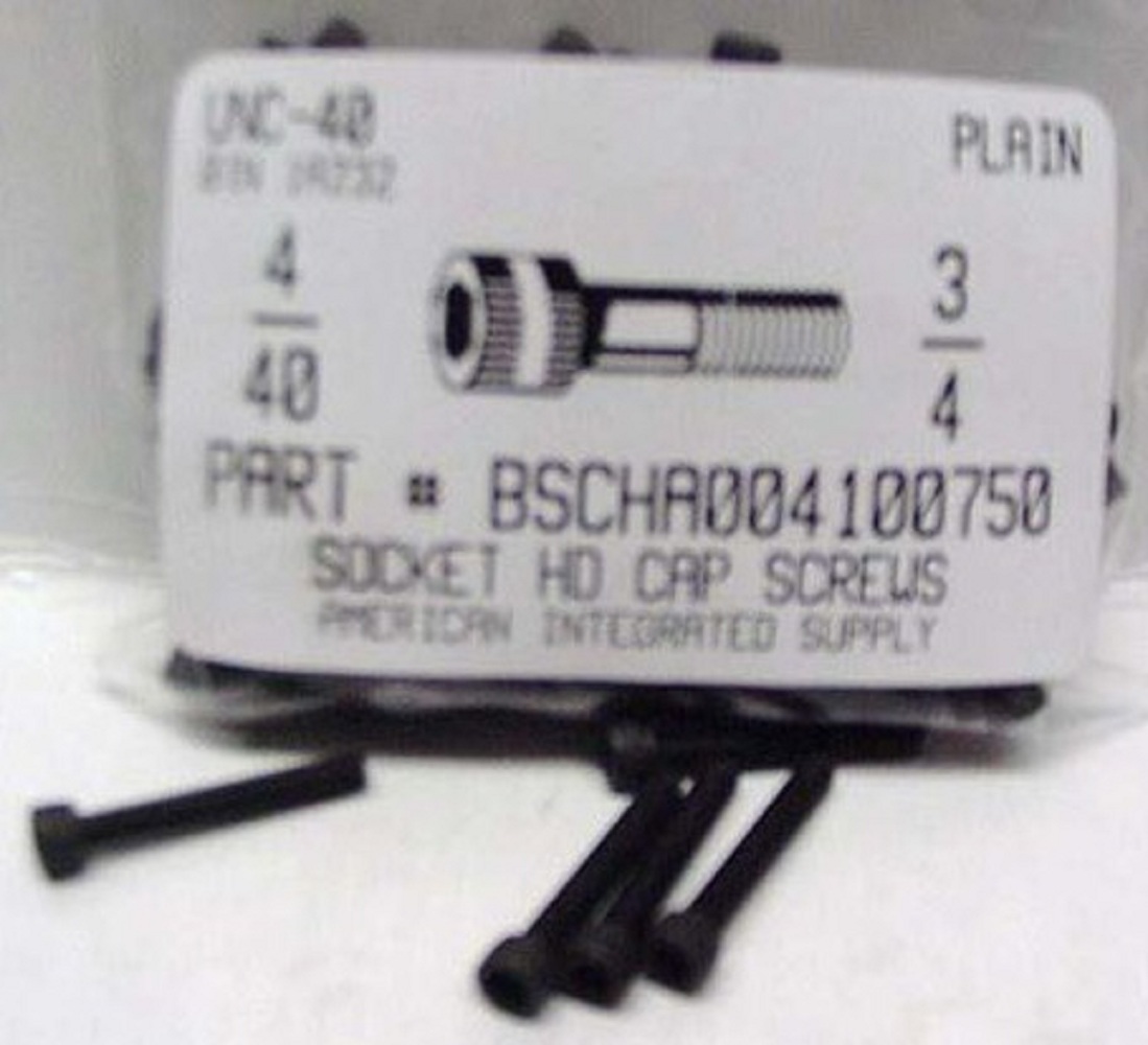 #4-40x3/4 Hex Socket Head Cap Screws Alloy Steel Black (50) | eBay