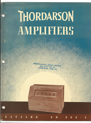 1938 Thordarson Amplifiers Catalog No. 600-C—T20W60-Chicago IL | eBay