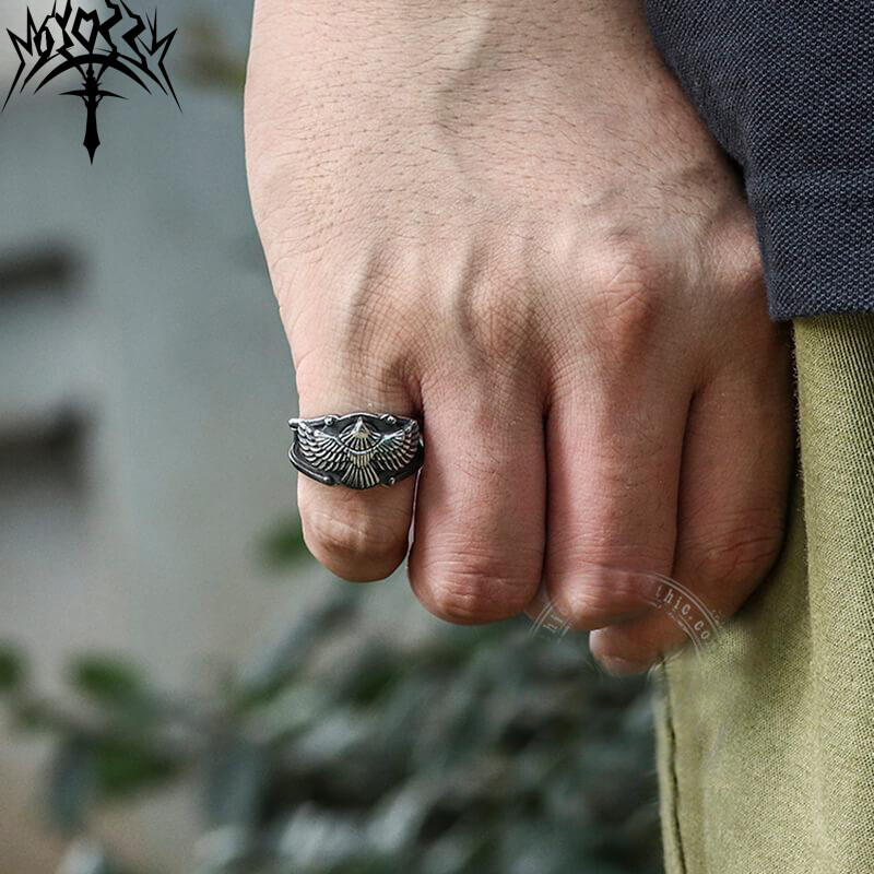 Mens Womens Cute Hawk Eagle Ring Stainless Steel For Men Teen Girls ...