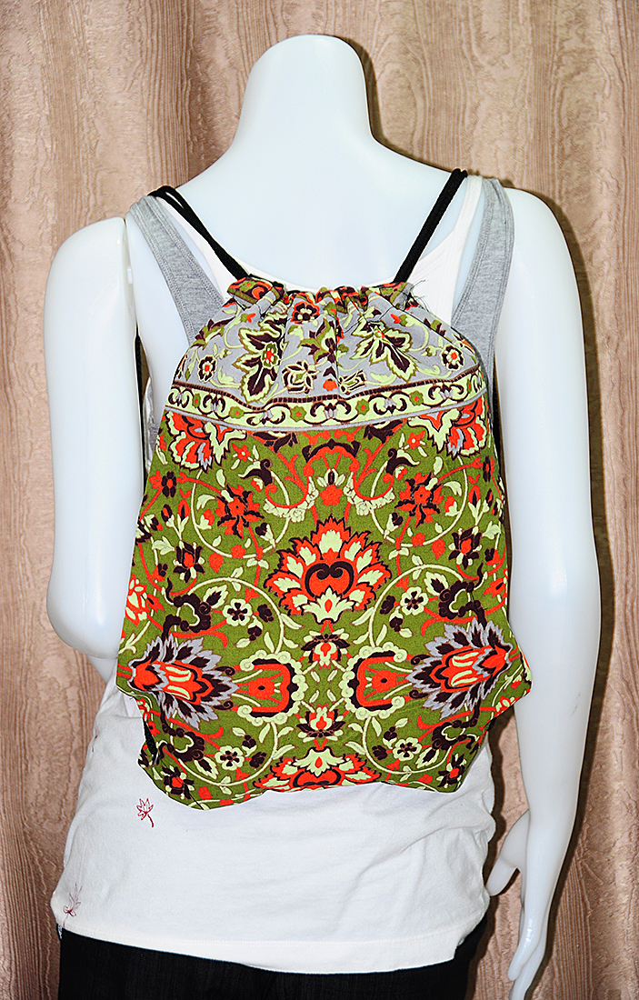 SALE Thai Hippie Backpack Purse String Bag Handmade Flower Print Twin ...