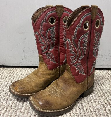 Youth JUSTIN Cowboy Boots Size 12D Bent Rail Arizona Cherry 326JR ...