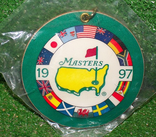 Rare Masters Augusta National Golf Bag Tag 1997 Tiger Woods First Win ...