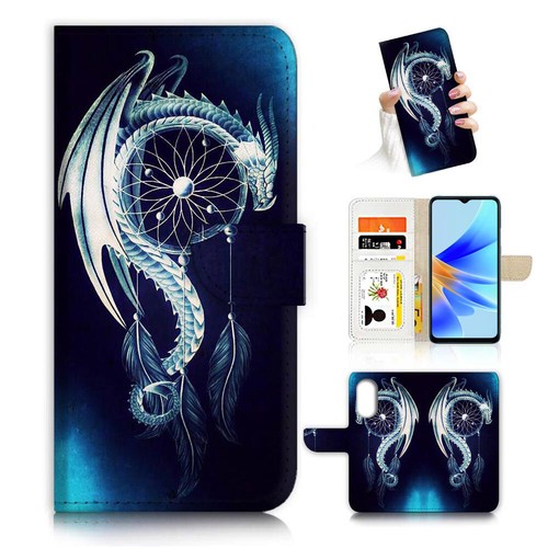 ( For Oppo A78 5G ) Wallet Flip Case Cover AJ24517 Dream Catcher Dragon ...