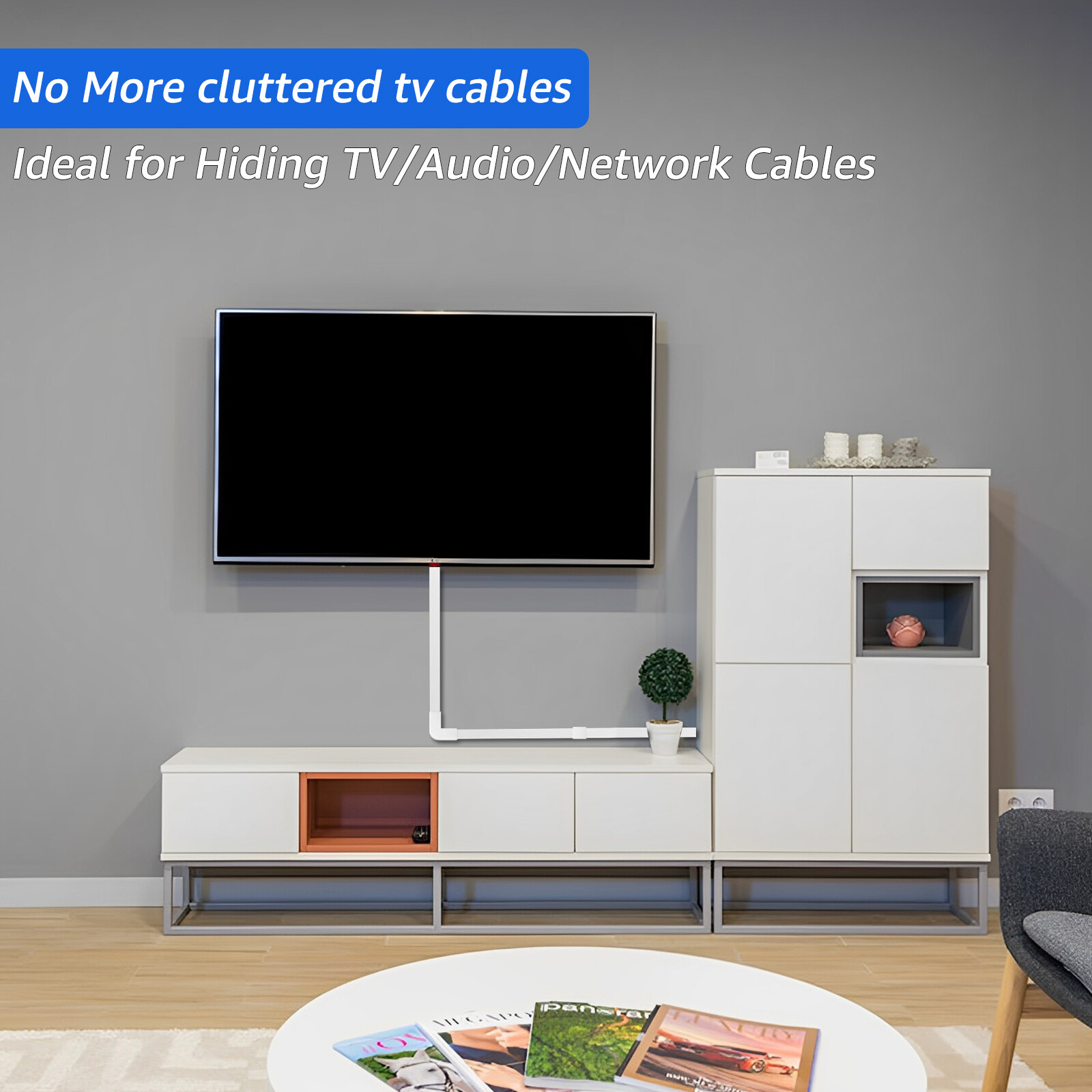 Cord Cover Raceway Kit Plastic Cable Cover Wall Channel Cable ...