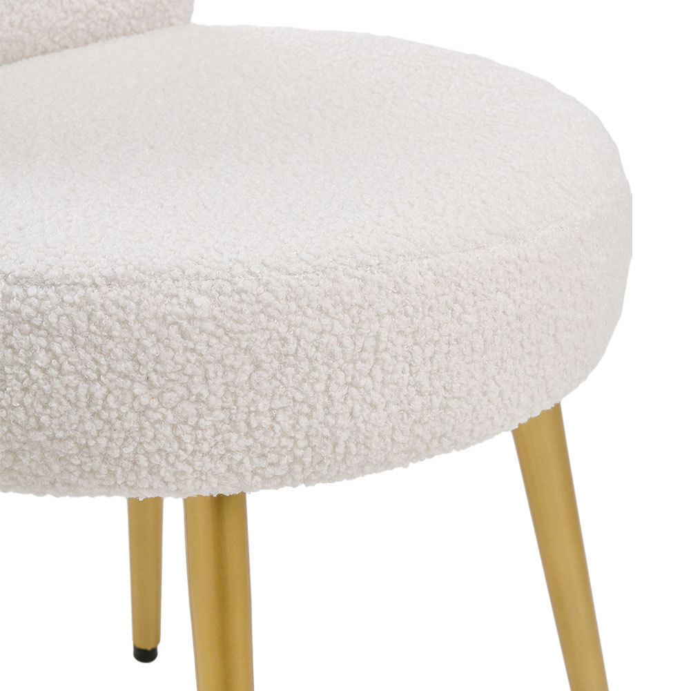 Low Back Teddy Plush Stool Lounge Seat Vanity Dressing Table Stool ...