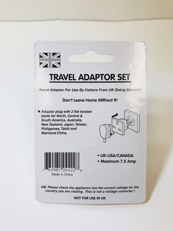 UK British to US American Plug Adapter Outlet Converter SS422 White | eBay
