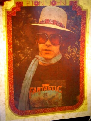 ELTON JOHN CAPTAIN FANTASTIC 1970's VINTAGE ROCK & ROLL IRON ON ...