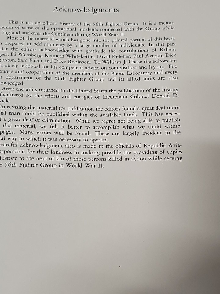 WW2 56th Fighter Group War Book 1st Ed Signed Hubert Zemke P-47 ...