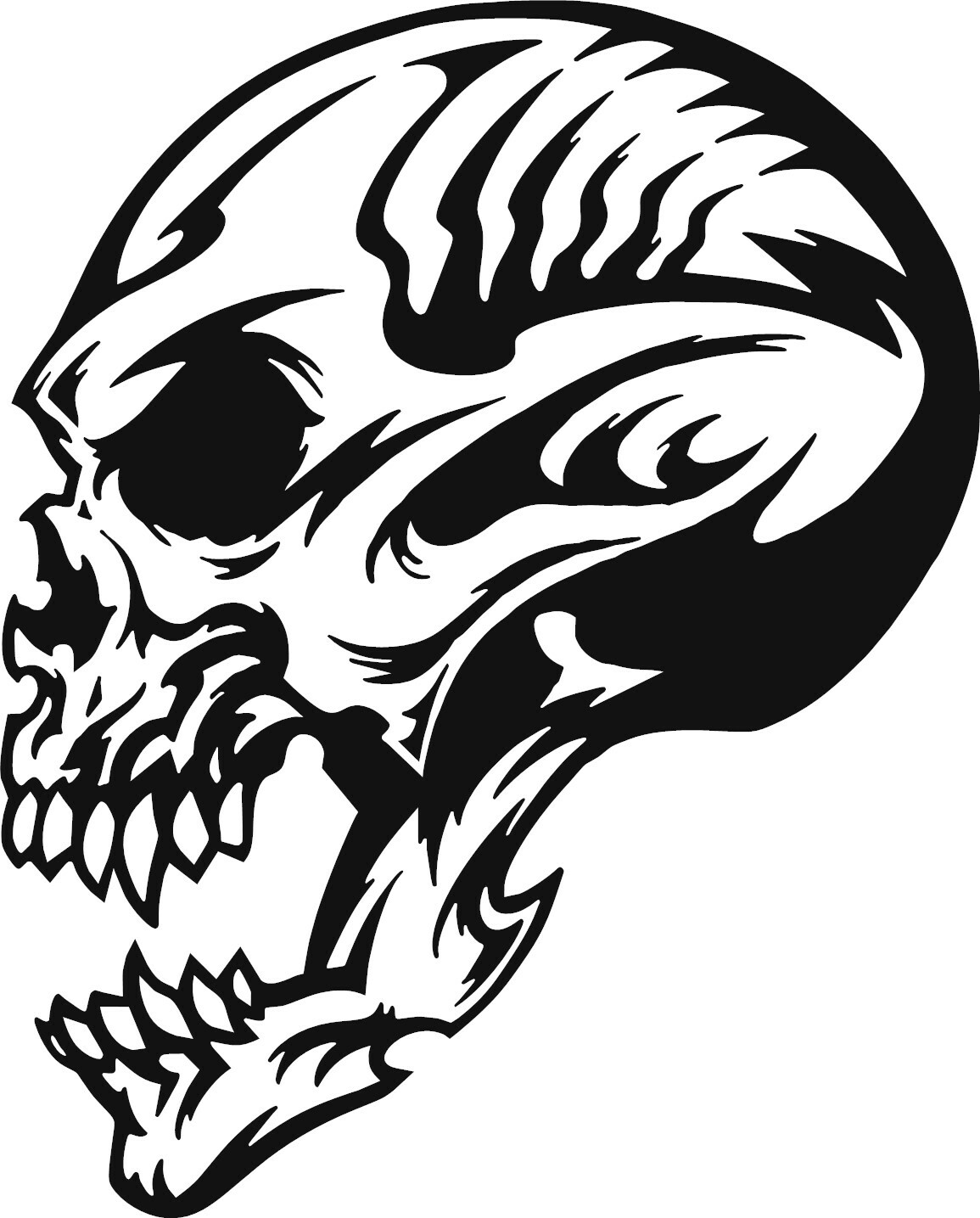 Skull Profile View Tattoo