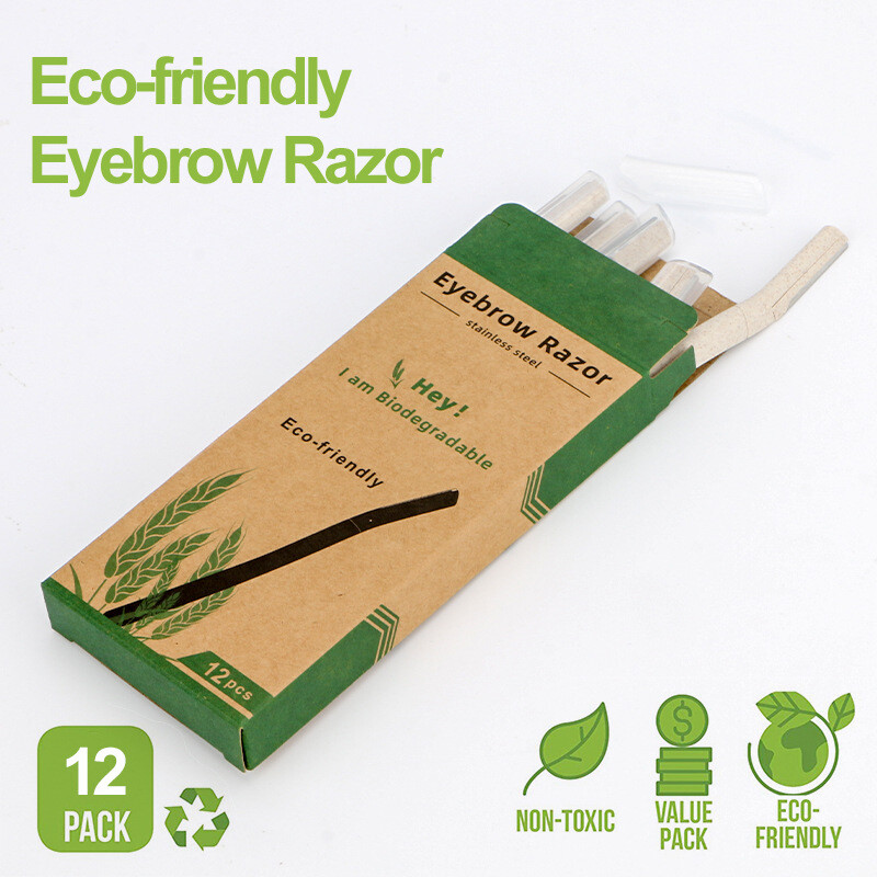 12pcs Biodegradable Eyebrow Razor Eco Friendly Eyebrow Hair Trimmer ...