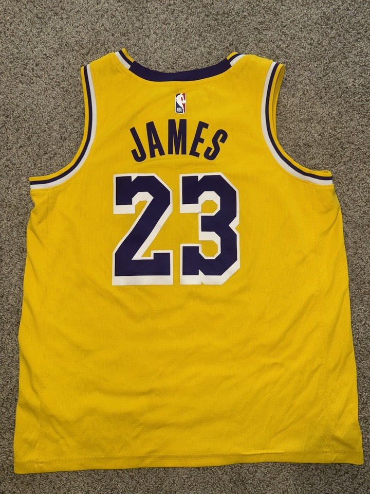 Nike LEBRON JAMES No. 23 LOS ANGELES LAKERS (Size 48) Size L Basketball Jersey | eBay