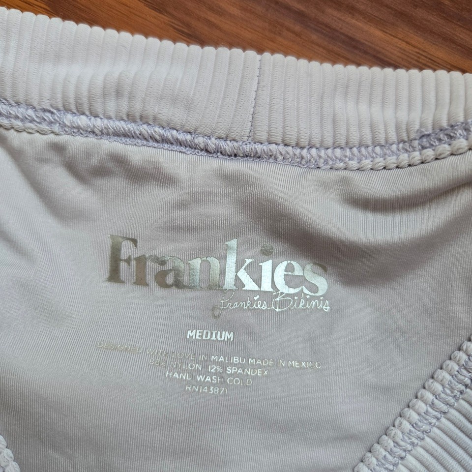 Frankie's Bikinis Sz M Purple Lavender Cole Ribbed Mid Rise Cheeky Swim ...