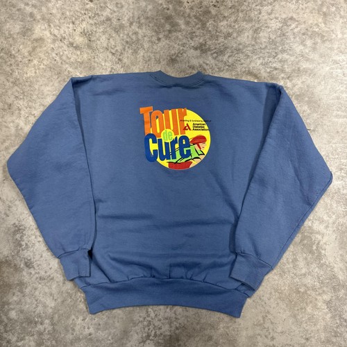 Tour de Cure Sweatshirt Mens Large Blue Crewneck Pullover Graphic Hanes ...