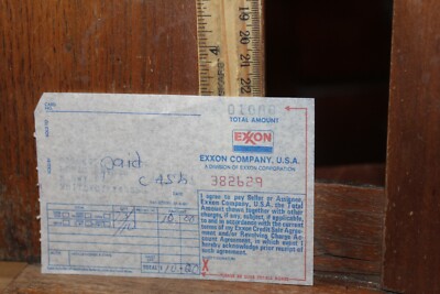 Vintage Gas Station Receipt 1980's Haynes Exxon Whitley City Kentucky ...
