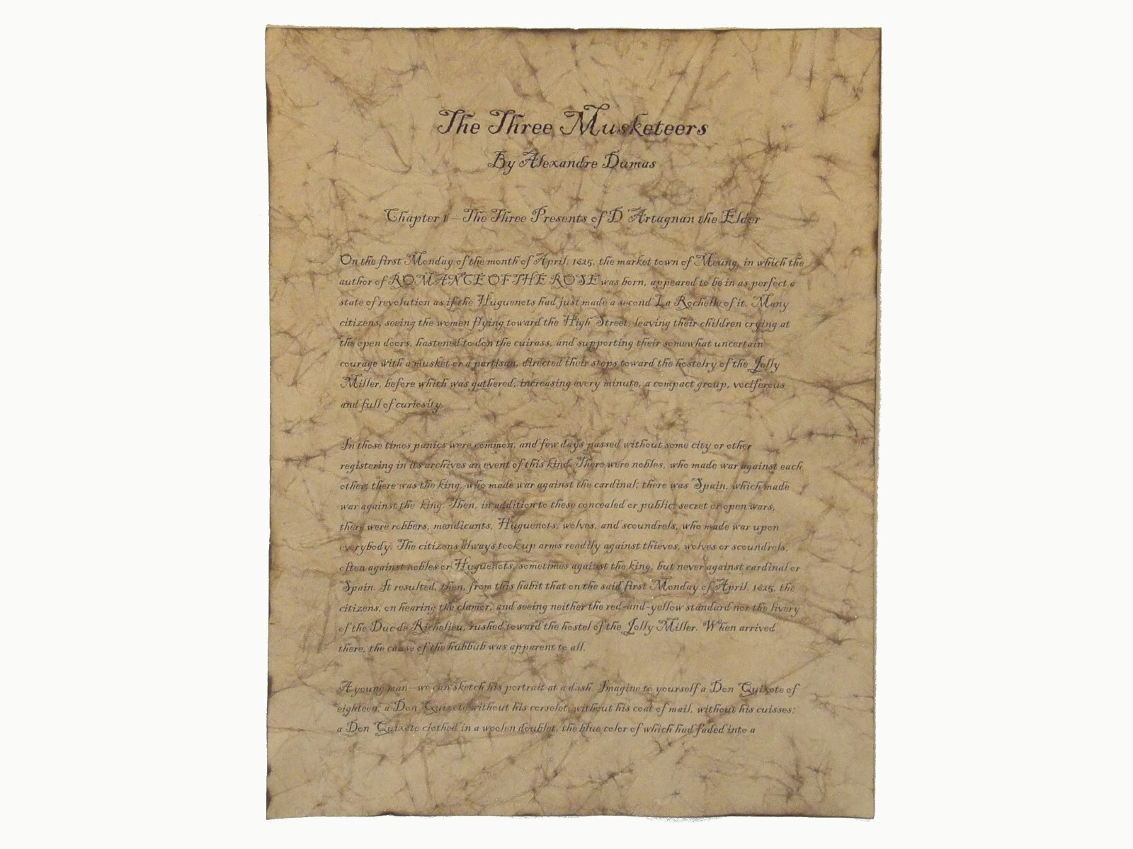 The Three Musketeers - Hand Antiqued First Page Reproduction | eBay
