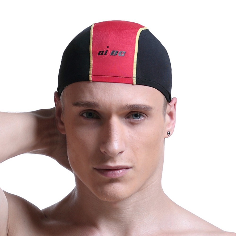 Elastic and Durable Swimming Cap for Men and Women Polyester Bathing ...