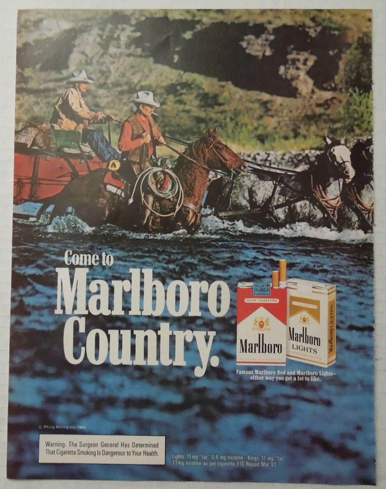 1983 MARLBORO Magazine Ad - Marlboro Man River Crossing With Horses | eBay