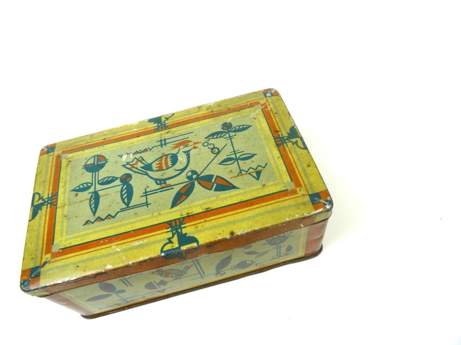 STUNNING RARE ORIGINAL GERMAN BAUHAUS SUPREMATISM BIRD ART DECO TIN BOX ...
