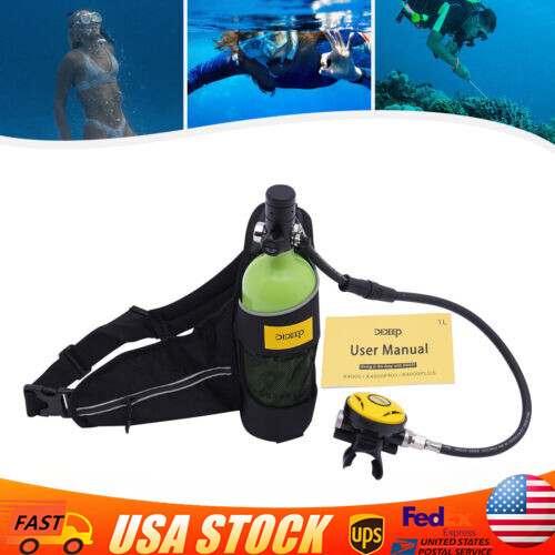 1L Mini Scuba Tank Underwater Dive Portable Lungs Deepest 32.8ft Scuba ...