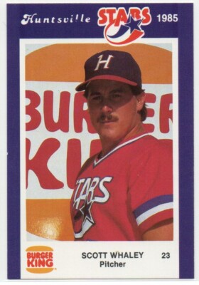 Scott Whaley 1985 Burger King Huntsville Stars #23 Oakland Athletics #1 ...