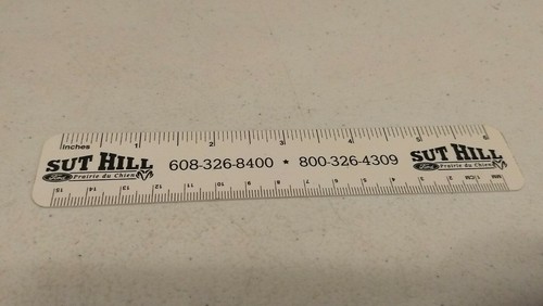 Vintage Sut Hill Ford Prairie Du Chien Wisconsin Advertisting Ruler | eBay