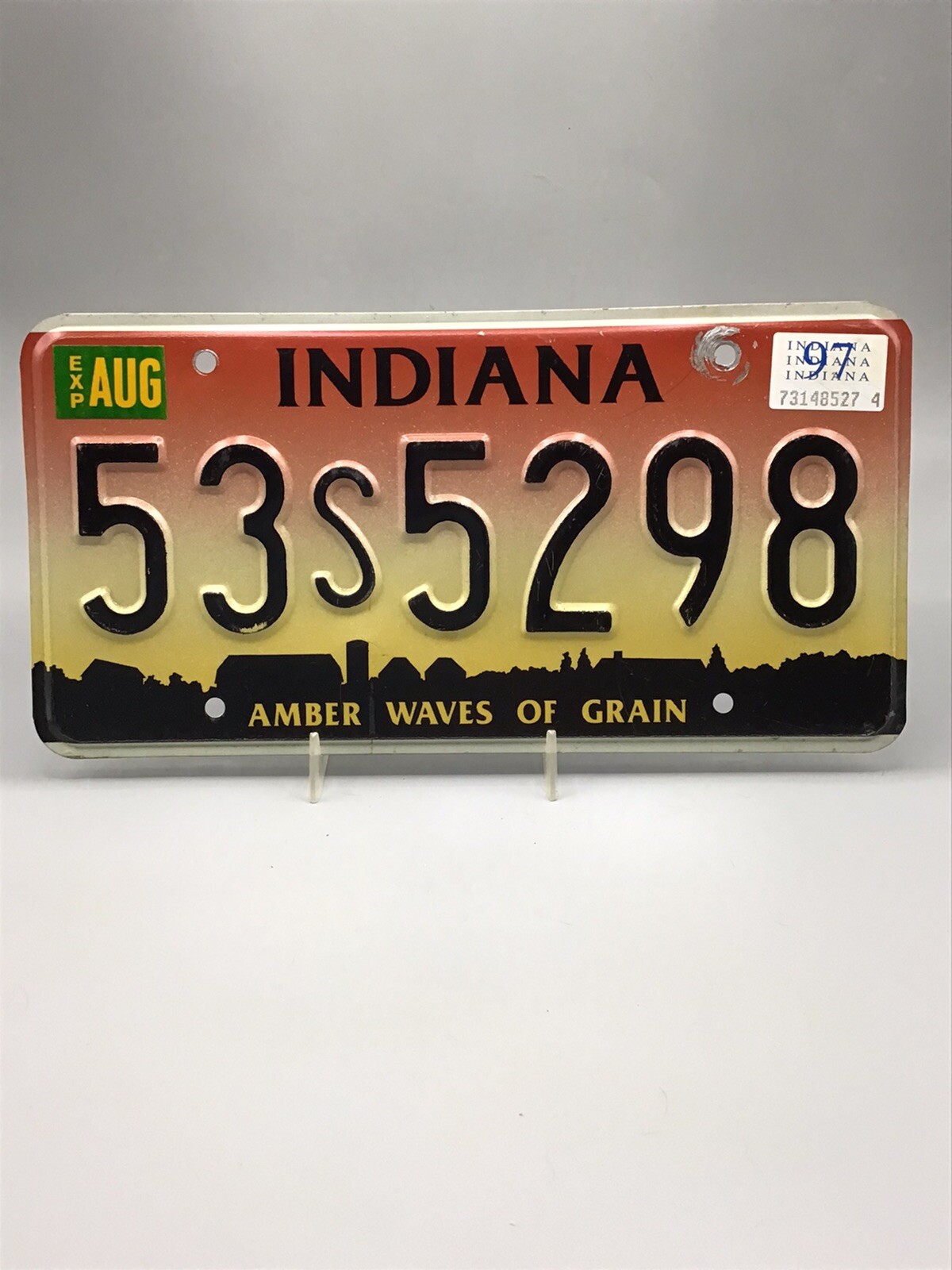 Indiana Amber Waves Of Grain EXPIRED August 1997 License Plate | eBay