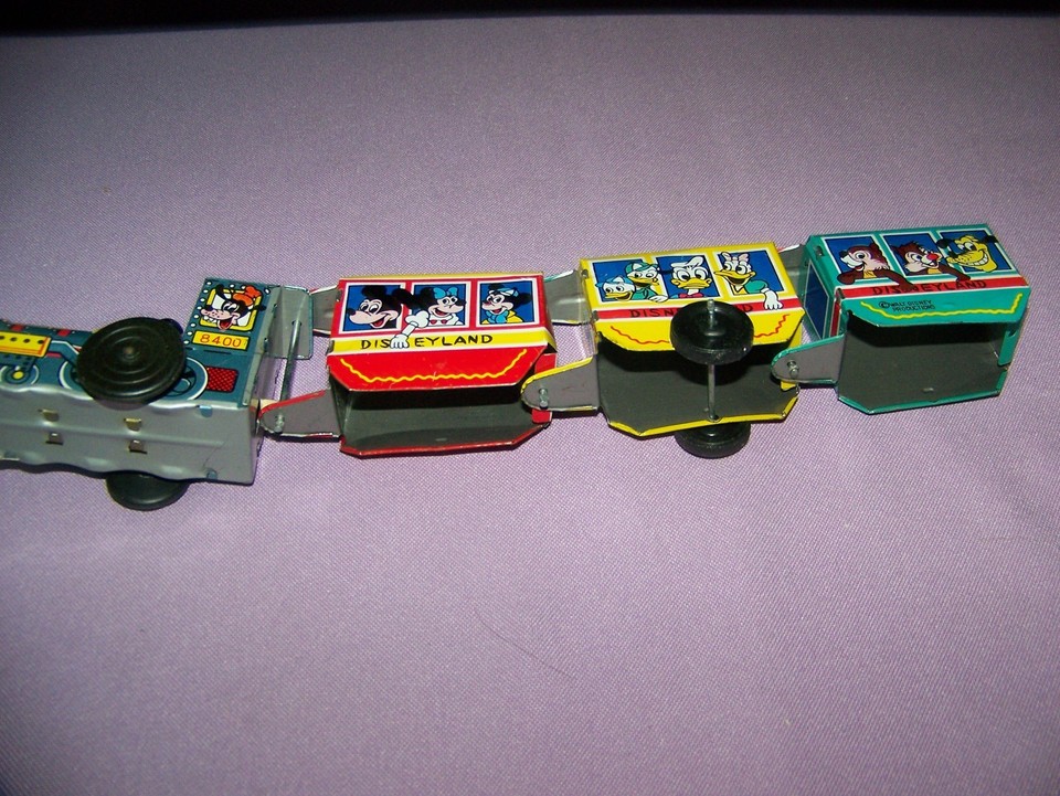 Old Tin Marx Disneyland Wind Up Train - Walt Disney Characters Mickey ...