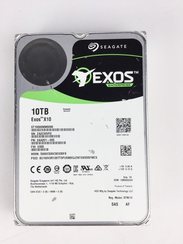 Seagate HDD Exos X10 ST10000NM0096 10TB SAS 3.5" Server Hard Disk Drive ...
