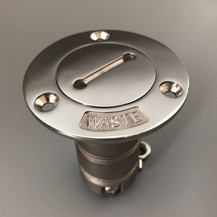 Marine Boat Deck Filler Waste 1.5" Stainless Steel 316 Deck Fill w/Key ...