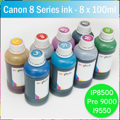8 x 100ml refill Ink CANON compatible IP8500 Pro 9000 I9550 CISS - 8 ...