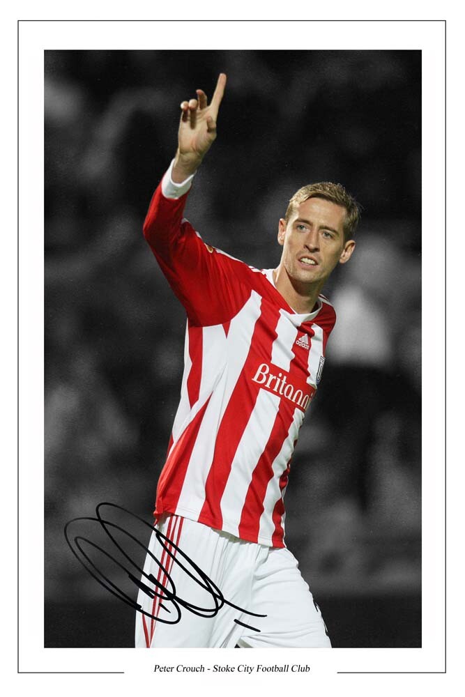 PETER CROUCH Signed Autograph PHOTO Fan Gift Signature Print STOKE CITY ...