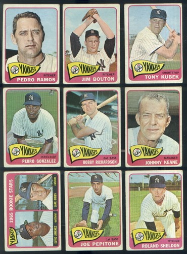 (15035) 1965 Topps Yankees Lot of 15 VG scanned Front/Back Kubek ...