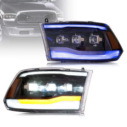 VLAND Projector LED Headlights For 2009-18 Dodge Ram 1500 2500 3500 W ...
