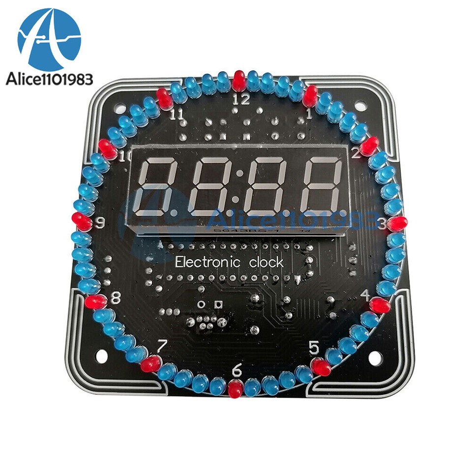 Rotating LED Alarm Electronic Digital alarm Clock DIY Kit Board Parts ...